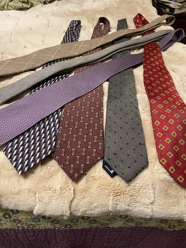 Lot Of 7 Mens Ties (Jones NY, Lord & Taylor, Claiborne, Hilfiger, Paul ...