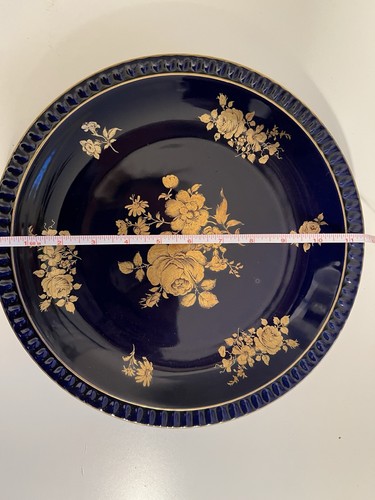 Bareuther Waldsassen Echt Bavaria Germany Floral Cobalt Blue Cake Plate ...