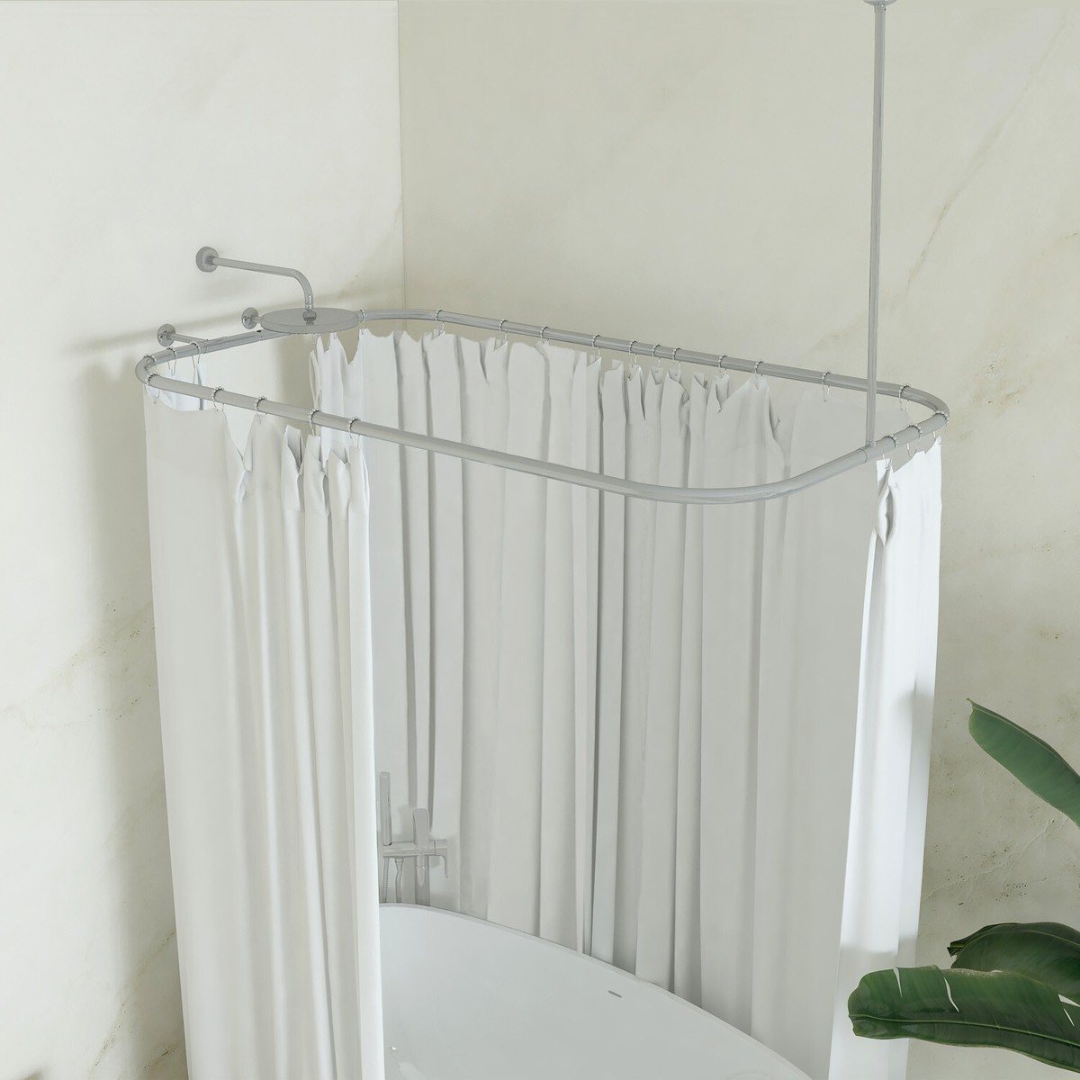 Shower Curtain Rod Ceiling Support | Shelly Lighting