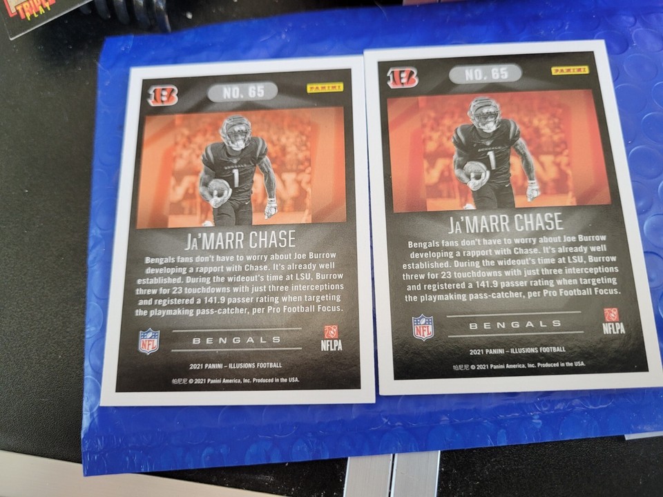 2021 Illusions - Jamar Chase Rookie Card Base and Stardust Foil RC's ...