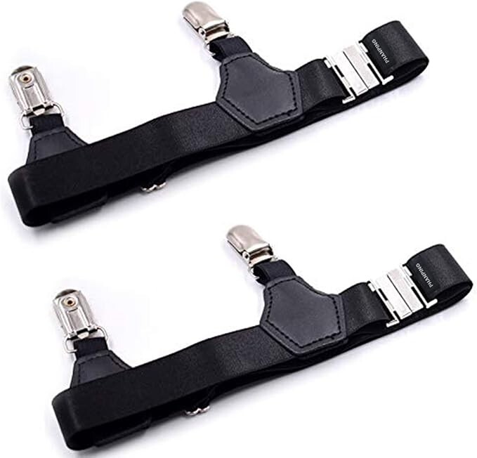 Mens Sock Garters Belt Adjustable 2-pack Sturdy Clip One pair, Black ...