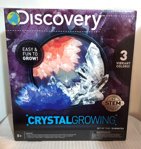 2018 discovery kids crystal growing kit easy & fun to grow! 3 vibrant ...