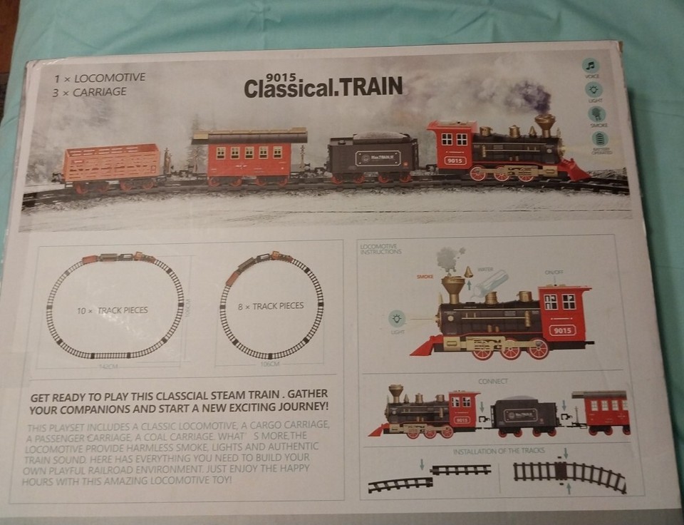 NEW Hot Bee Train Set - Train Toys -Lights, Sound, Smoke, Tracks | eBay