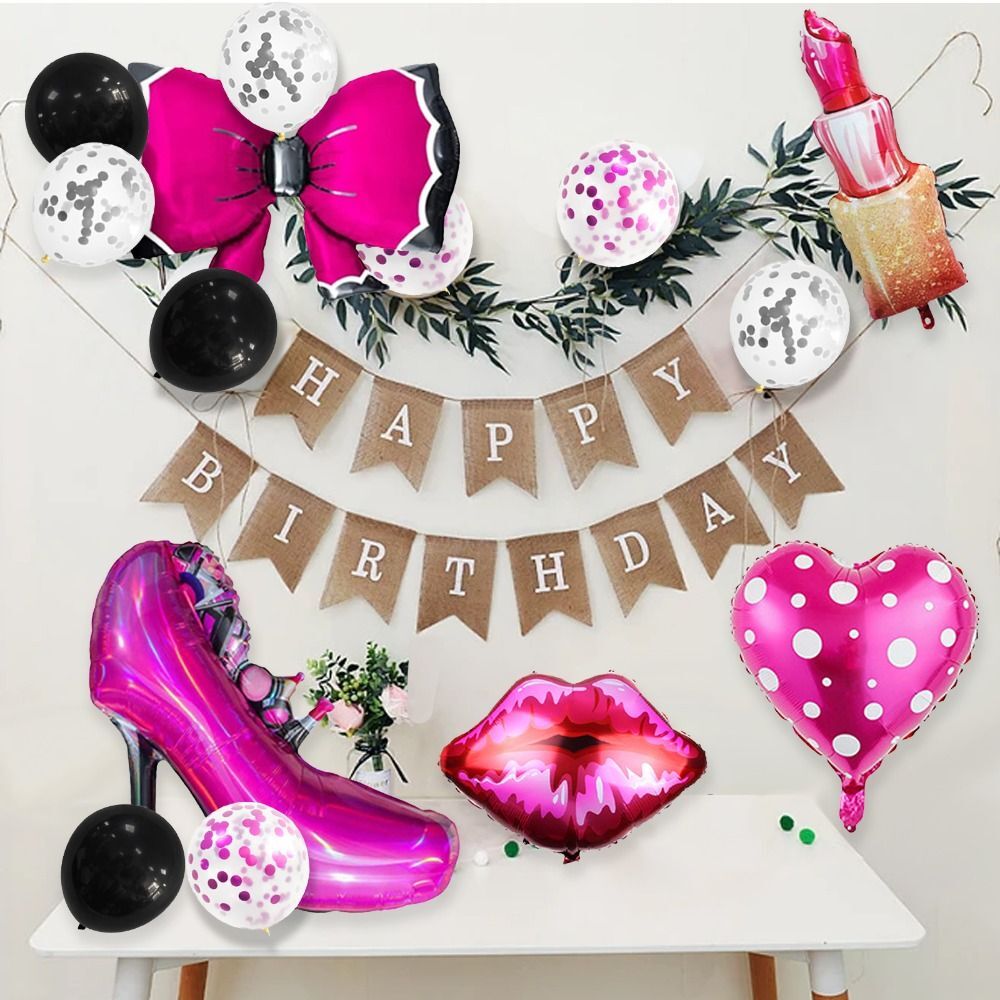 Rose Red Girls Birthday Balloons Foil Balloons Princess Themed Party ...