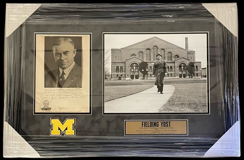 FIELDING YOST SIGNED MICHIGAN WOLVERINES 1928 PHOTO 30X20 Framed PIECE ...