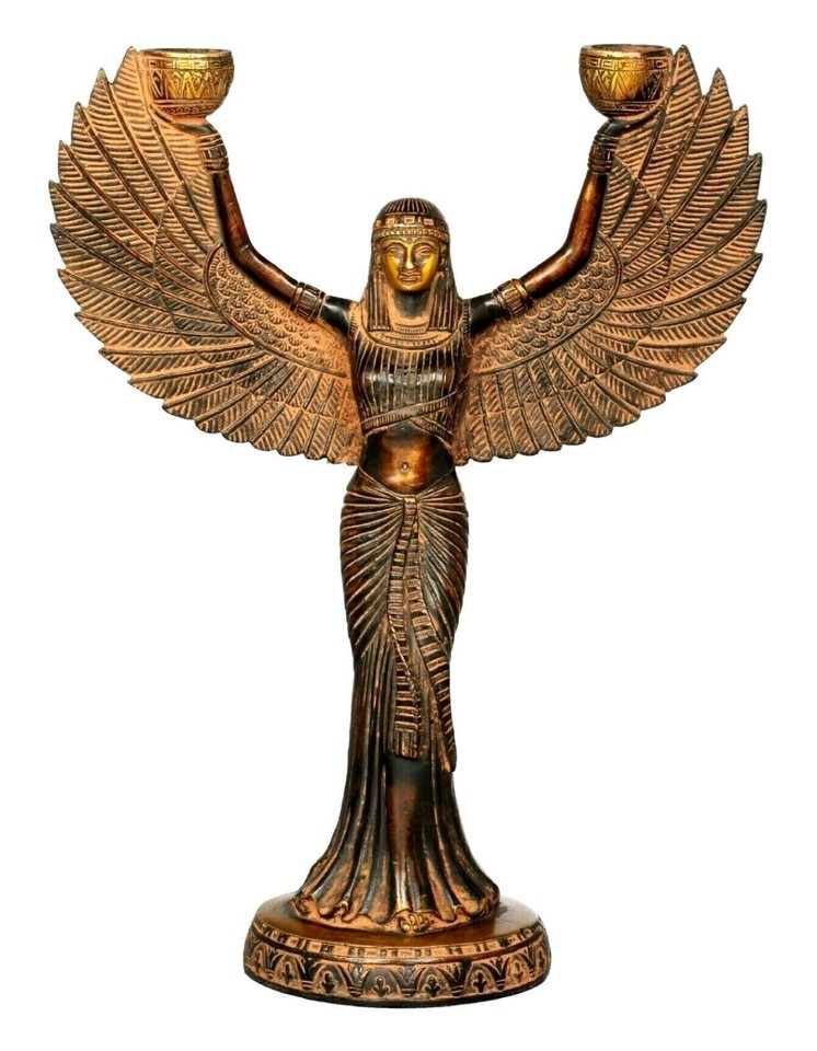 Goddess Isis Figurines Handmade Brass Candle Stand Egyptian Deity ...