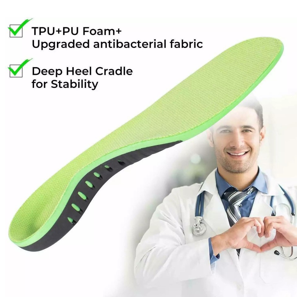 Orthotic Shoe Insoles High Arch Support for Flat Feet and Plantar ...