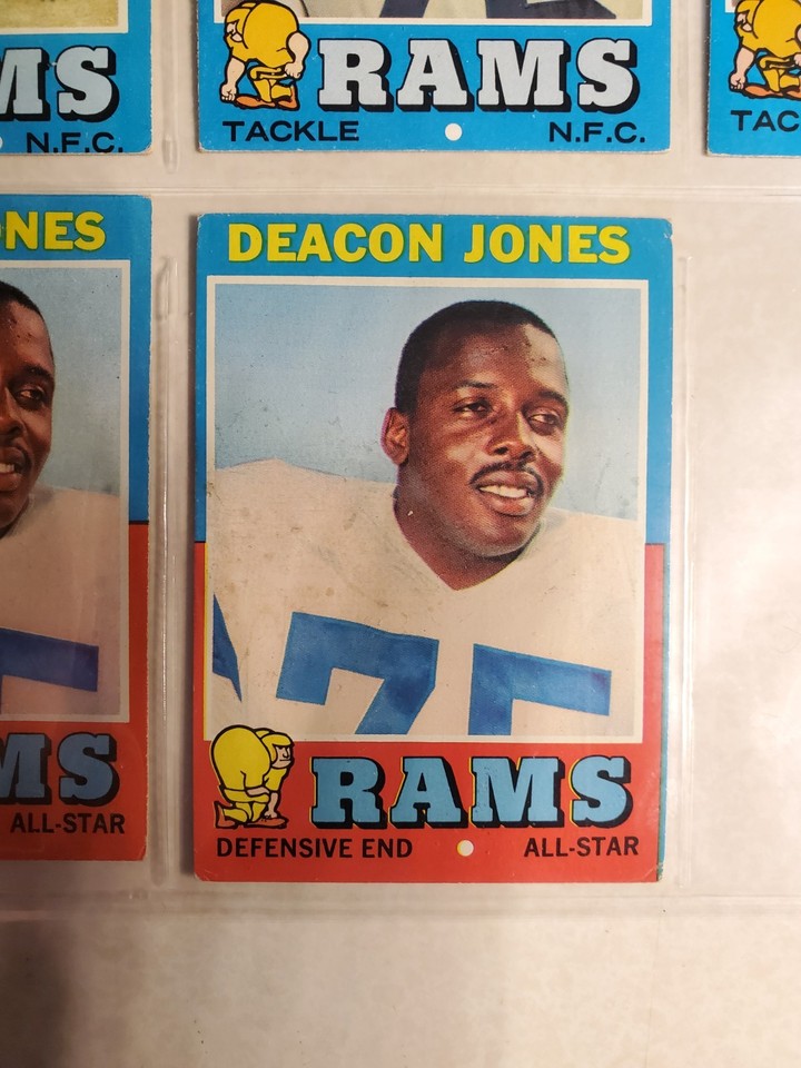 8 Cards 1971 Topps NFL Los Angeles Rams Deacon Jones Bob Brown And More ...