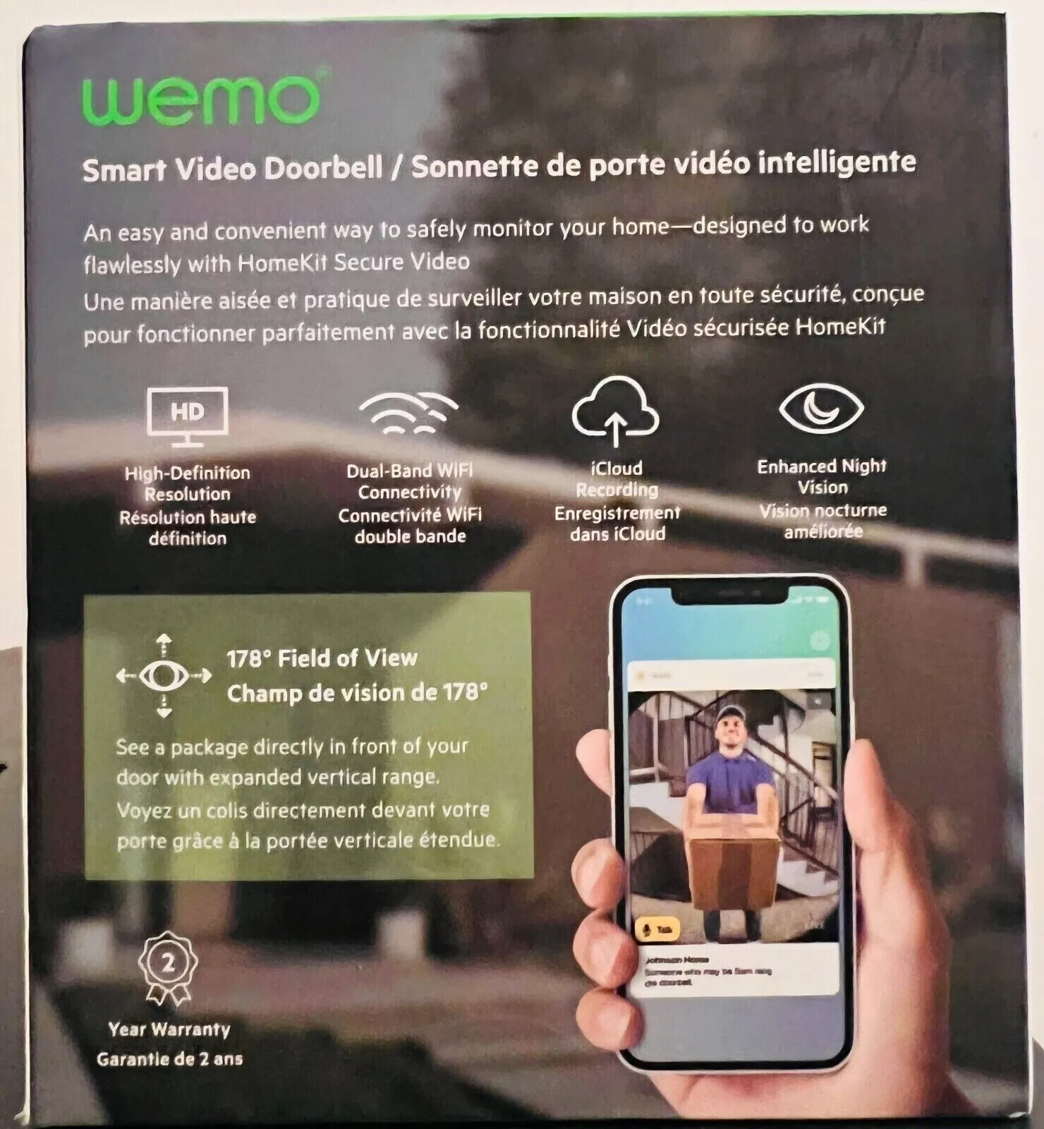 Belkin WeMo WDC010 Apple HomeKit HD Smart Video Doorbell for sale ...