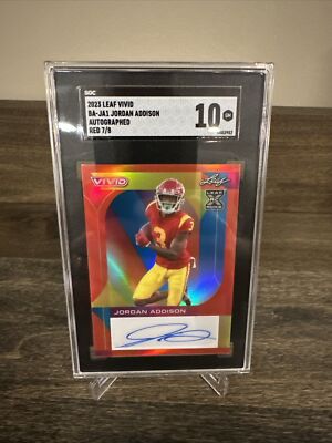 Jordan Addison 2023 Lead Video XRC Autograph Red /8 Gem Mint | eBay