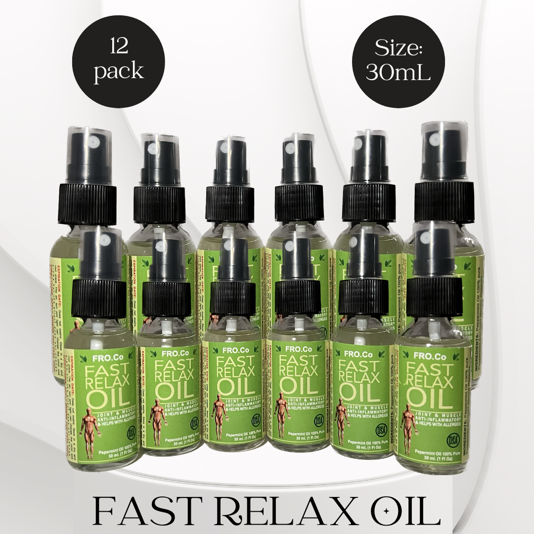 PAIN RELIEF: 100% Peppermint - Fast Relax Oil (12-pack 30ml glass SPRAY ...