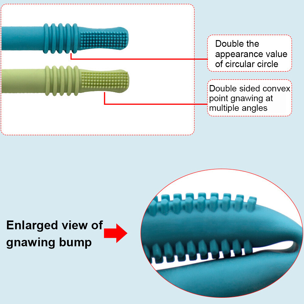 Hollow Teether Tube Baby Infant Flexible Toddler Sensory Silicone Straw ...