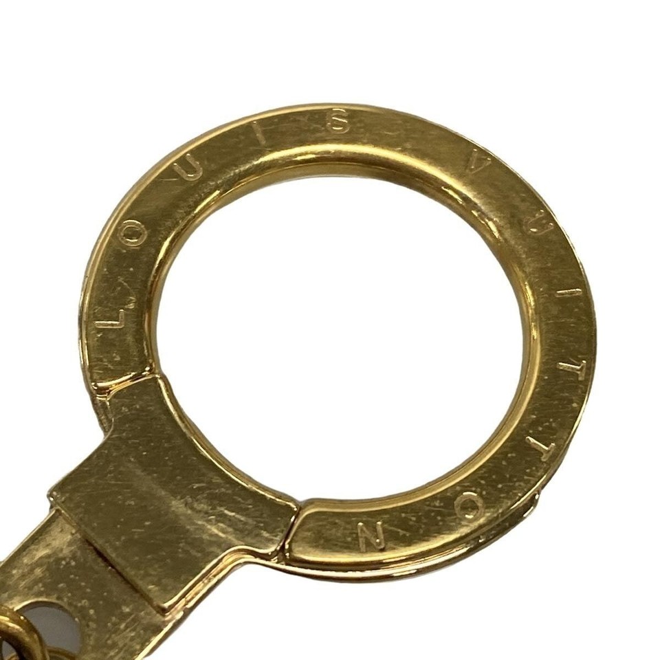 LOUIS VUITTON Key ring holder chain Bag charm AUTH Porto Cle Cabochon ...