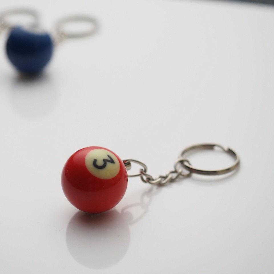 1x Billiards Table Pool Ball Keychain Cool Player Gift - Choose Numbers ...
