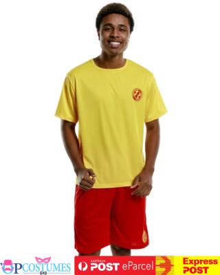 Lifeguard Mens Outfit Costume Summer Beach Adult Fancy Dress Up 1990's ...