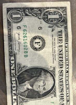 2017A Error , Over Ink 6 Strike On Serial Number $1 Note us Currency | eBay
