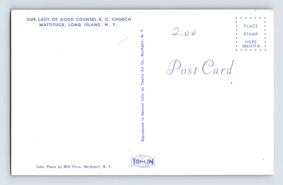 Postcard New York Long Island Our Lady Good Counsel Church Mattituck ...