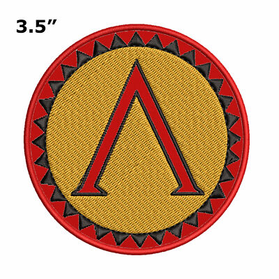 Spartan Shield Crest Patch Embroidered Iron-On Applique Military Badge ...