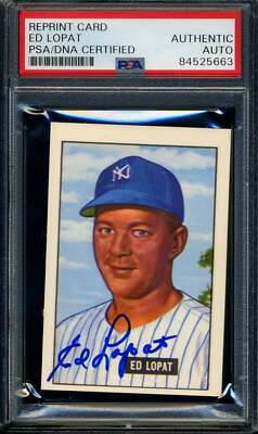 Ed Lopat PSA DNA Coa Signed 1951 Bowman Reprint Autograph | eBay
