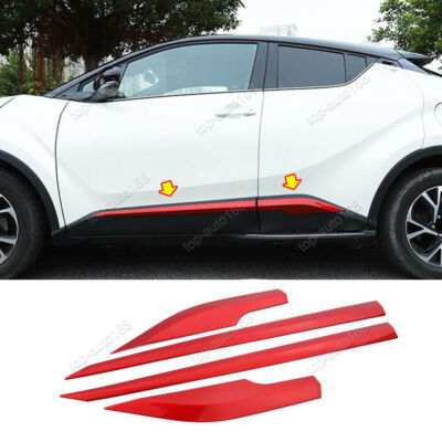 For TOYOTA C-HR CHR 2018-2020 RED Side Body Door Skirt Molding Trim ...