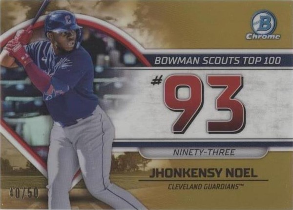 2023 Bowman - Bowman Scouts Top 100 Gold Refractor #BTP-93 Jhonkensy ...