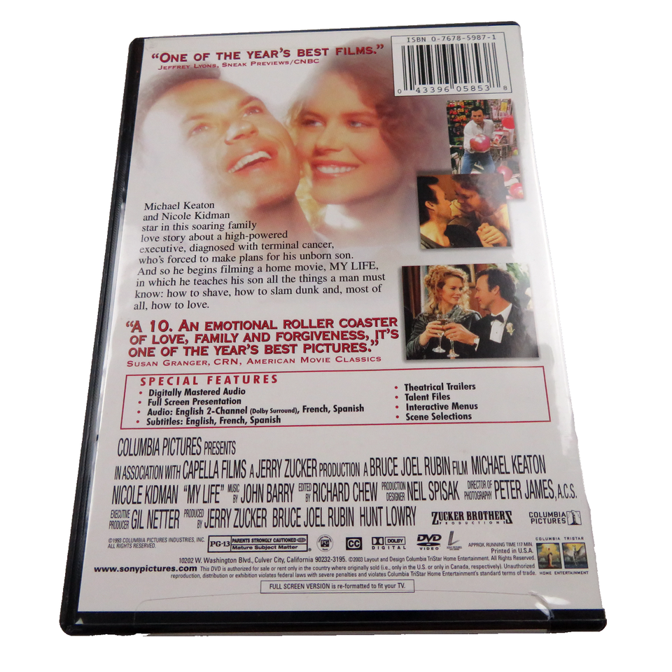 MY LIFE (DVD, 1993) Michael Keaton and Nicole Kidman | eBay