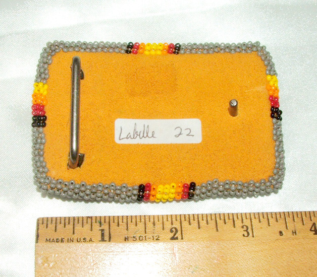 Belt Buckle Native American Beadwork Gray Thunderbird 3.5x2.5" New #22 ...