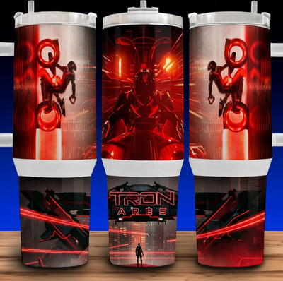 40oz Tron Ares 2025 Jared Leto Movie Cup Mug Tumbler with Handle ...