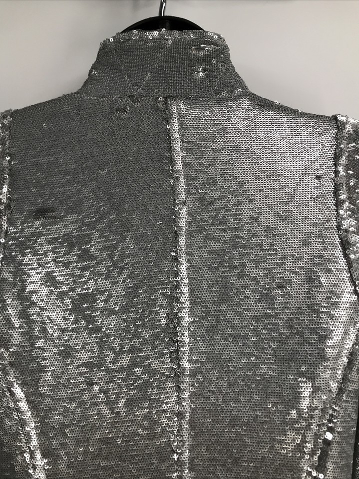 IRO Women's Silver Metallic Sequin Embellished Hadley Blazer Jacket ...