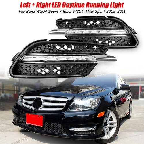 Pair LED Daytime Running Lights DRL Fog lamp For Mercedes Benz C300 ...