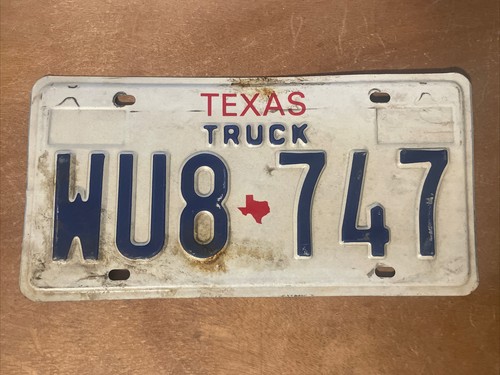 1990s Texas License Plate Truck # WU 8747 | eBay