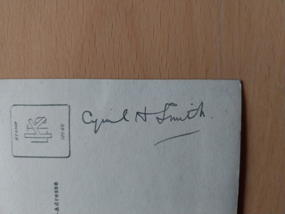 Cyril Harcourt Smith, Theatre Manager From Yeadon, Leeds. Signed ...