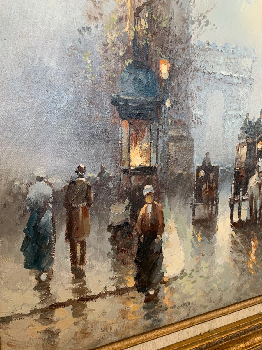 F. Jaques - Paris Street Scene - Framed Original Oil F. Jaques - Paris Street Scene - Framed Original Oil