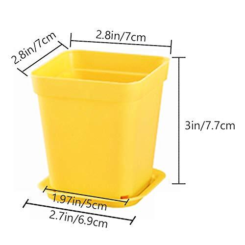 Colorful Flower Pots Square Plastic Plant Pots Succulent Planter 24 ...