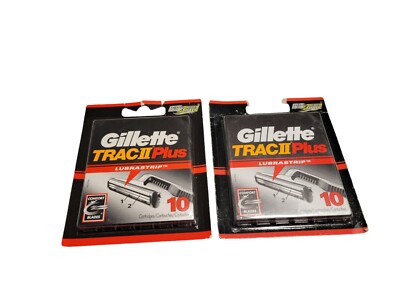 Gillette TRAC II Plus Razor Blade Cartridges 2 Packs of 10 Refills ...