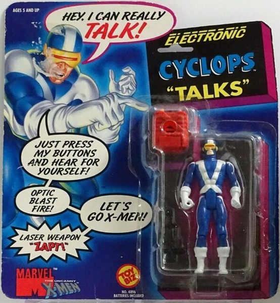 Marvel X-men Electronic Cyclops Talks Action Figure Toy Biz 1991 Super ...