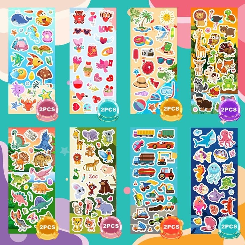 48 Sheets Stickers for Kids, Cute Kids Variety Pack Multicolor | eBay