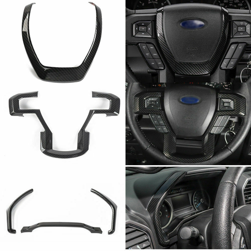 Carbon Fiber Center Console Dashboard Decoration Trim Kits for Ford ...