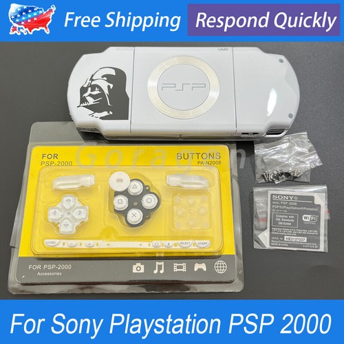 White Full Set Housing Shell Case W/Button For Sony Playstation PSP ...