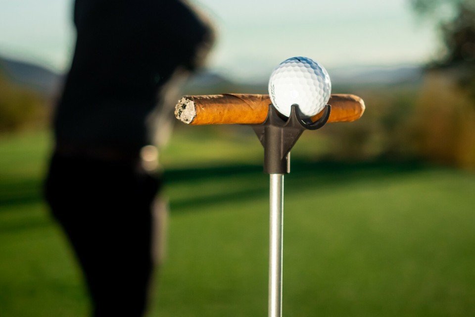 Golfers Cigar Stand Golf Ball Stand Holder golf Bag clip tobacco cigar ...