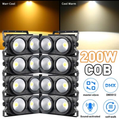 8X 200W COB LED Par Light DMX Stage DJ Audience Blinder Light Warm ...