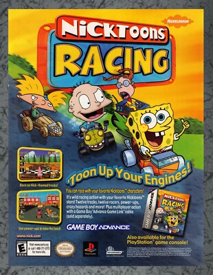Nicktoons Racing Nintendo Game Boy Advance GBA Print Ad Original Art 7 ...