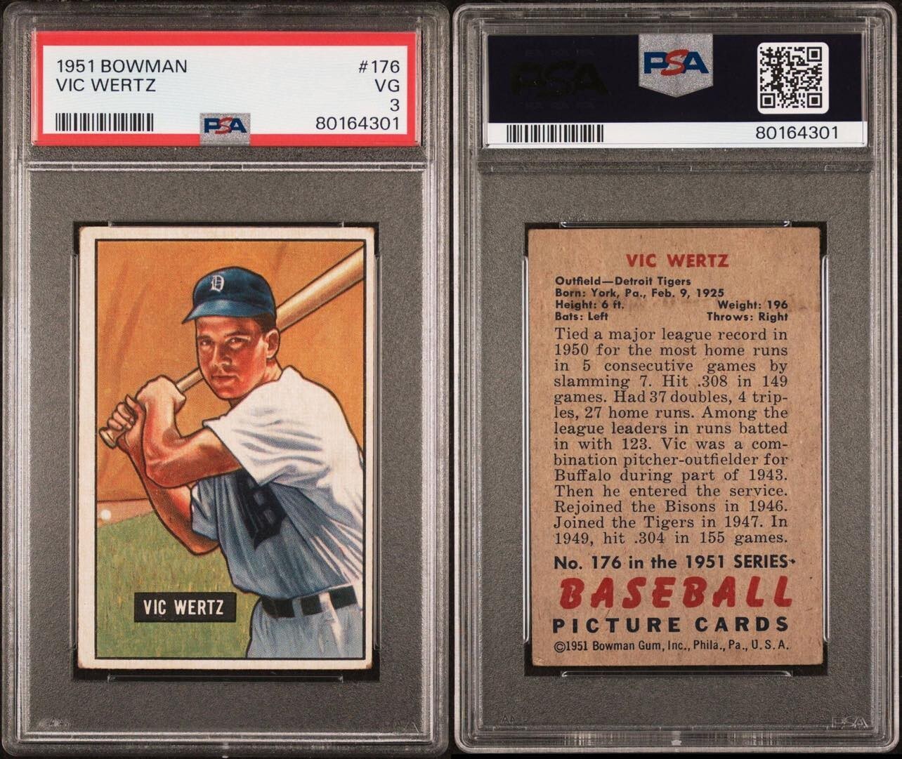 1951 Bowman - Vic Wertz #176 for sale online | eBay