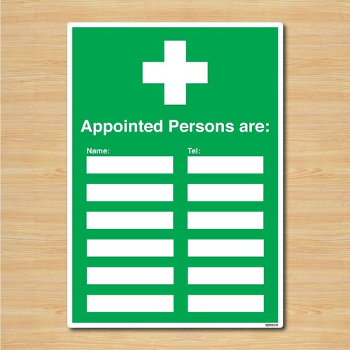 A4 First Aid Sign Safety Sticker - Appointed Persons Are | eBay