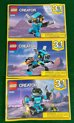 Lego Creator Robo Explorer 3 in 1 (31062) Instructional Manual Booklets ...