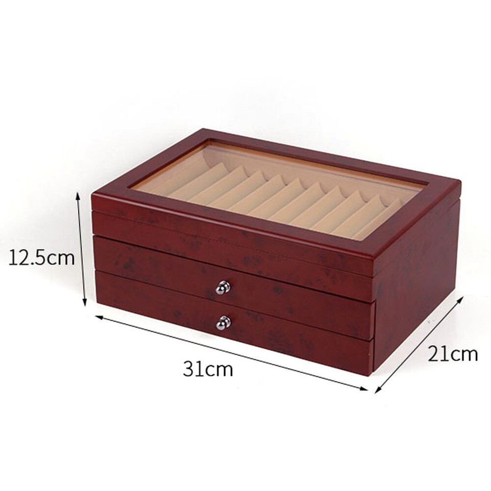34-Slot Fountain Pen Display Box Wooden Collector Storage Organizer 3 ...