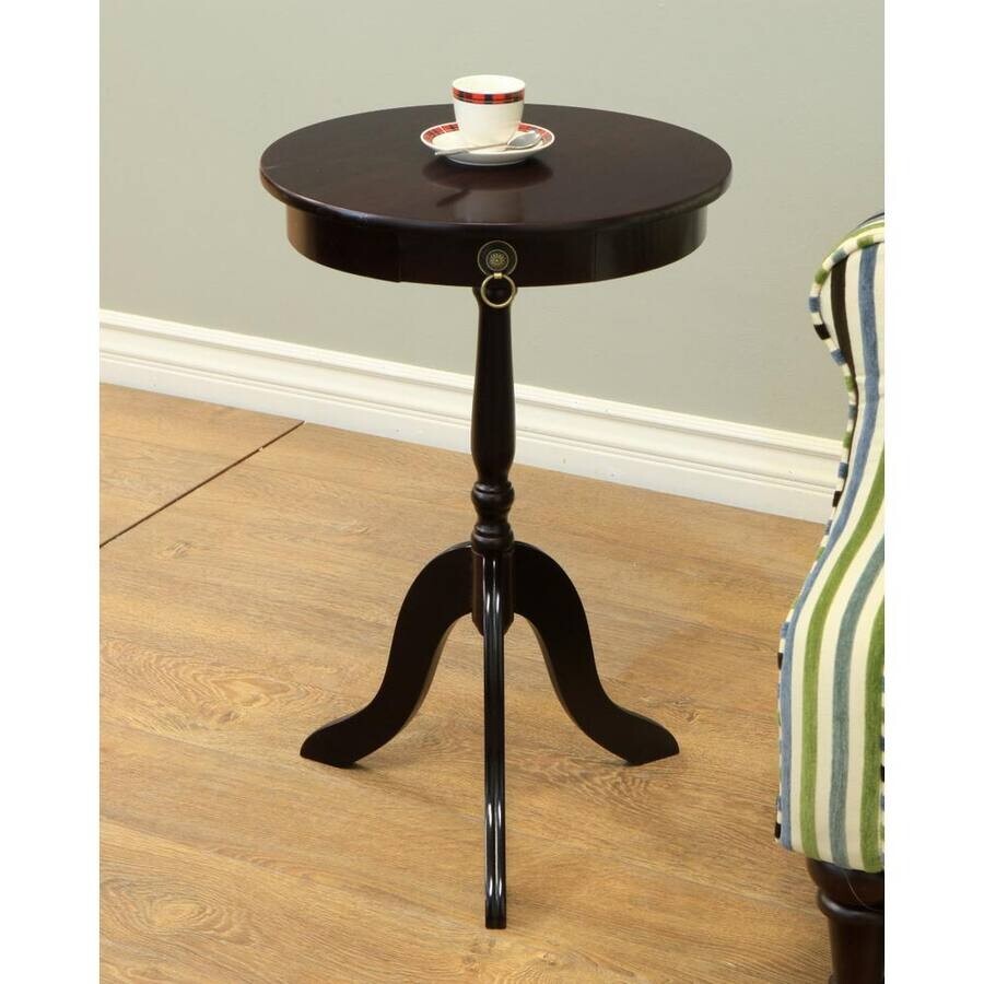 Small Round End Table Chairside Storage Side Sofa Shelf Accent ...