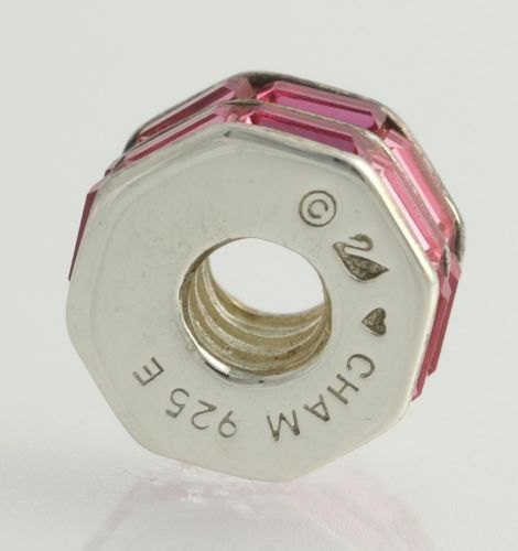 NEW Chamilia Bead Charm - Sterling Silver Double Baguette Pink 2083 ...