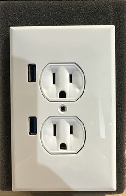 U-Socket USB Electrical Outlet with Dual Power Receptacles and 2 USB ...