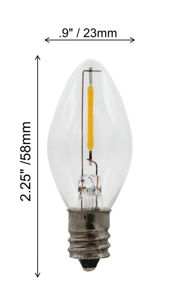 12 LED Replacement Light Bulbs for Night Lights C7 Base, 0.7w, 120v | eBay